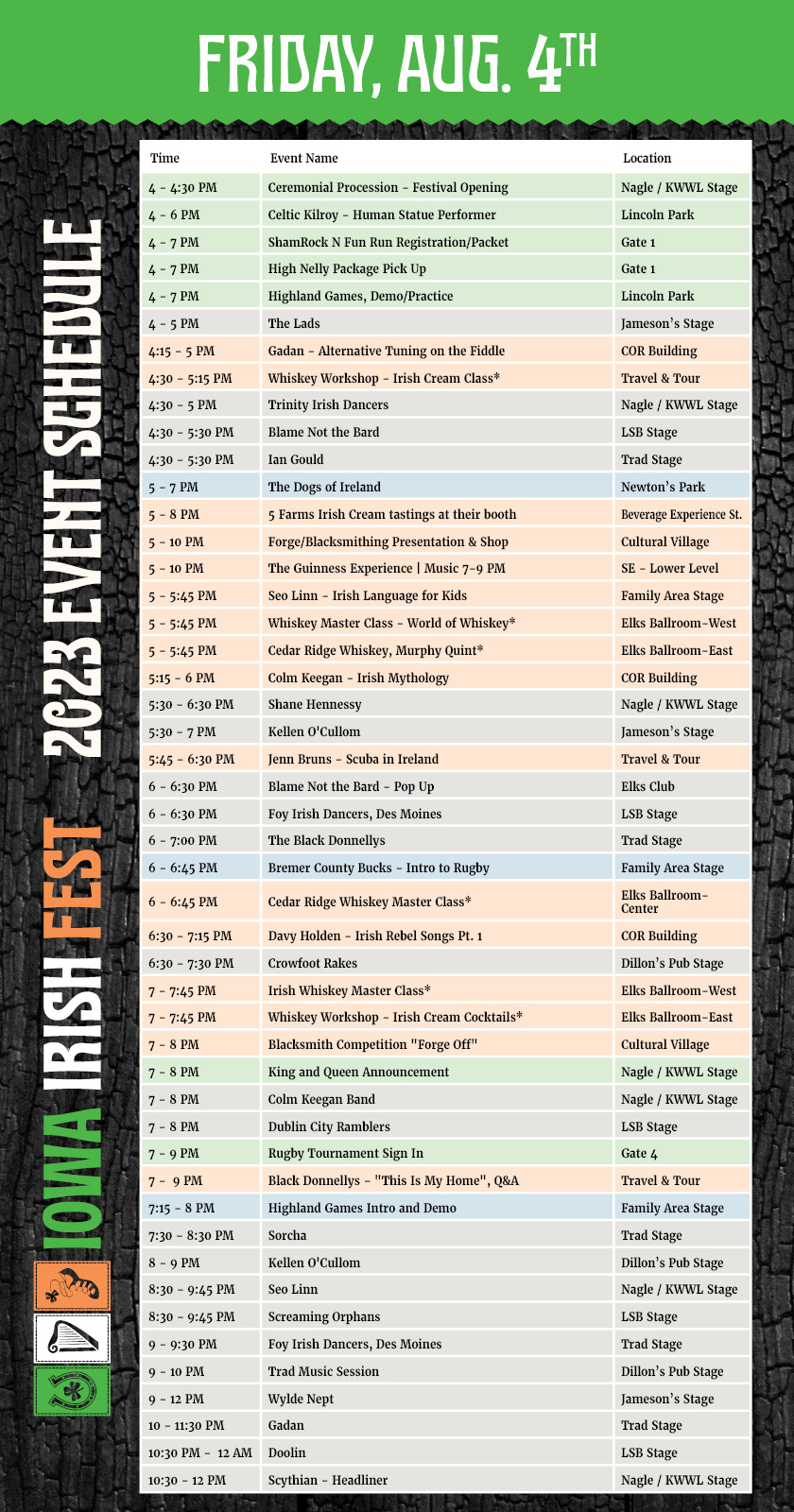 ENTERTAINMENT SCHEDULE RELEASED!