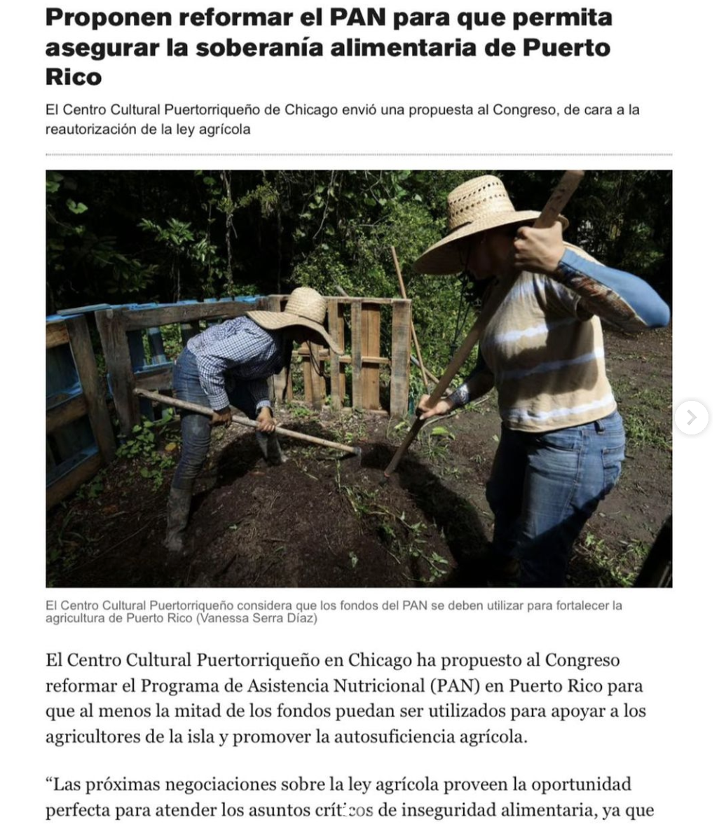 Puerto Rico Food Sovereignty Special Edition of News from Paseo Boricua