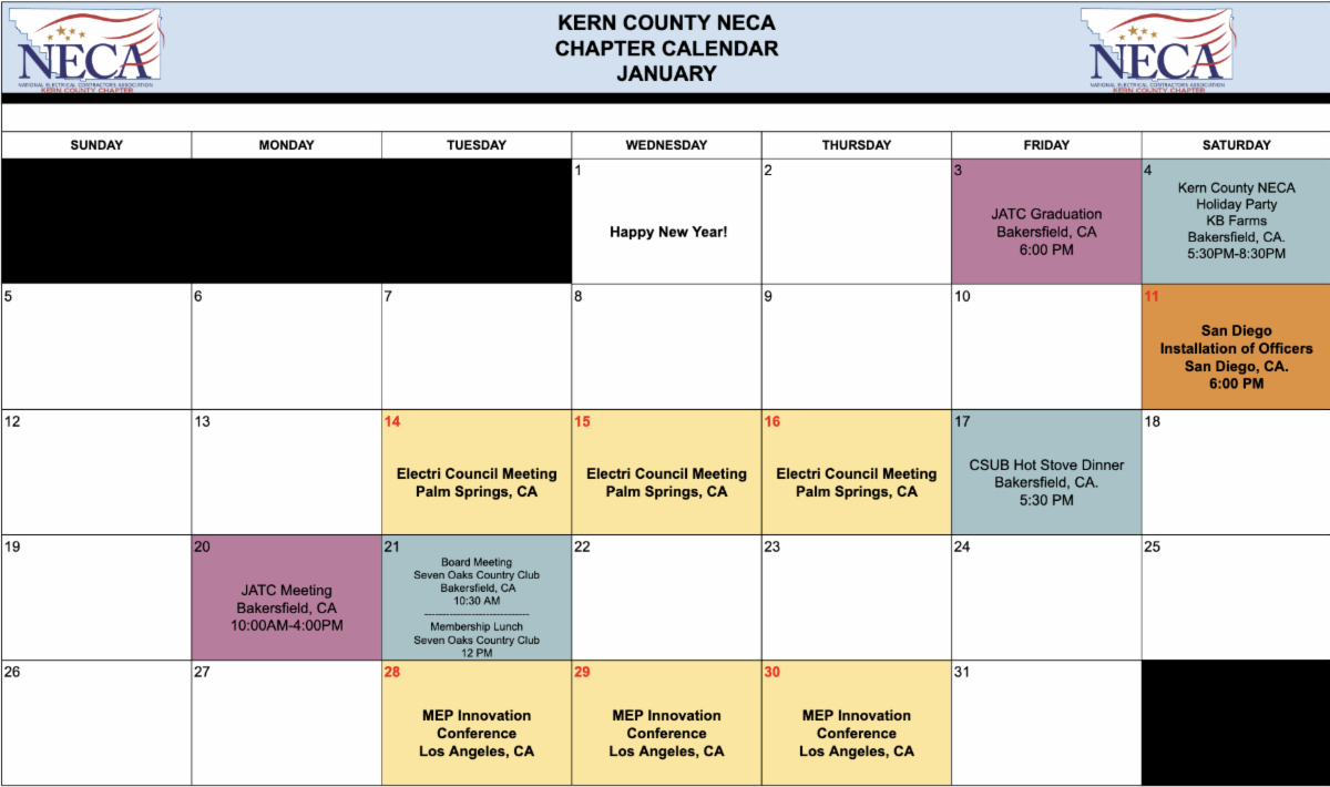 Kern County Chapter NECA Newsletter