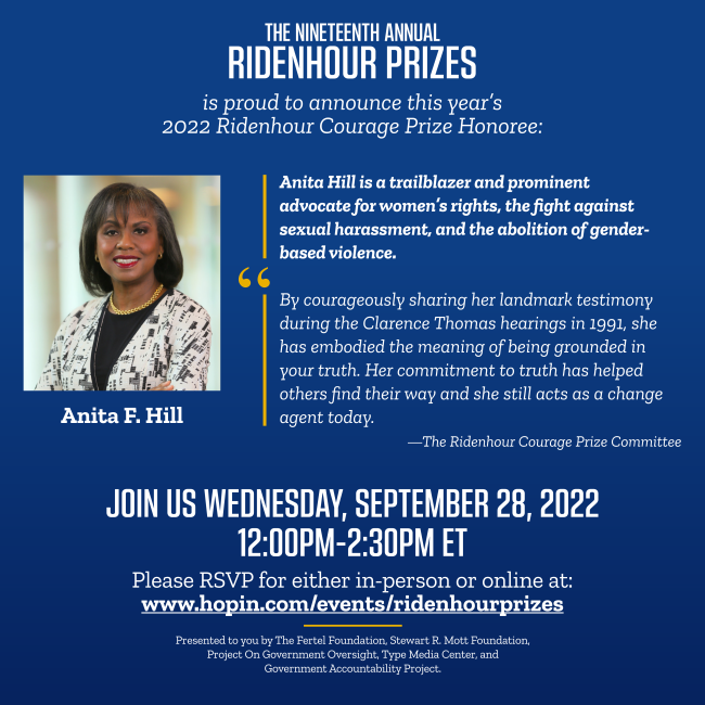 The Ridenhour Prizes for Courageous Truth-telling