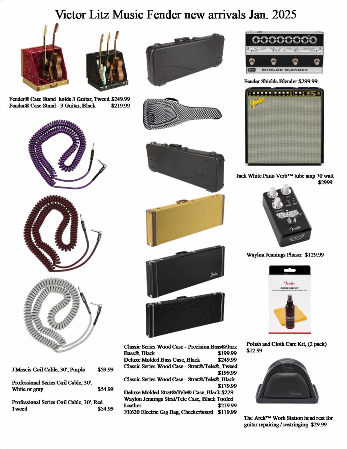 New Fender Arrivals only at Victor Litz Music