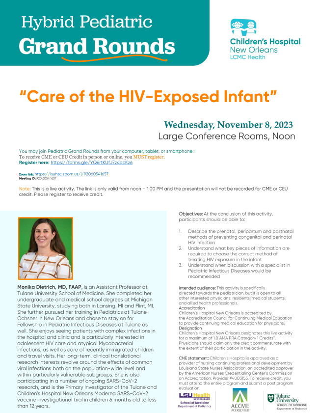 LSU Pediatrics' Tuesday Tidbits