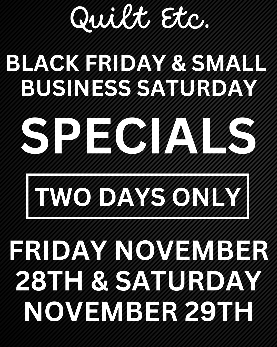 Black Friday & Small Business Saturday Gift Card Special!!