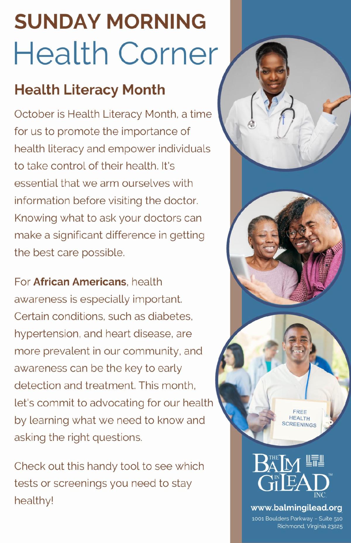 Sunday Morning Health Corner