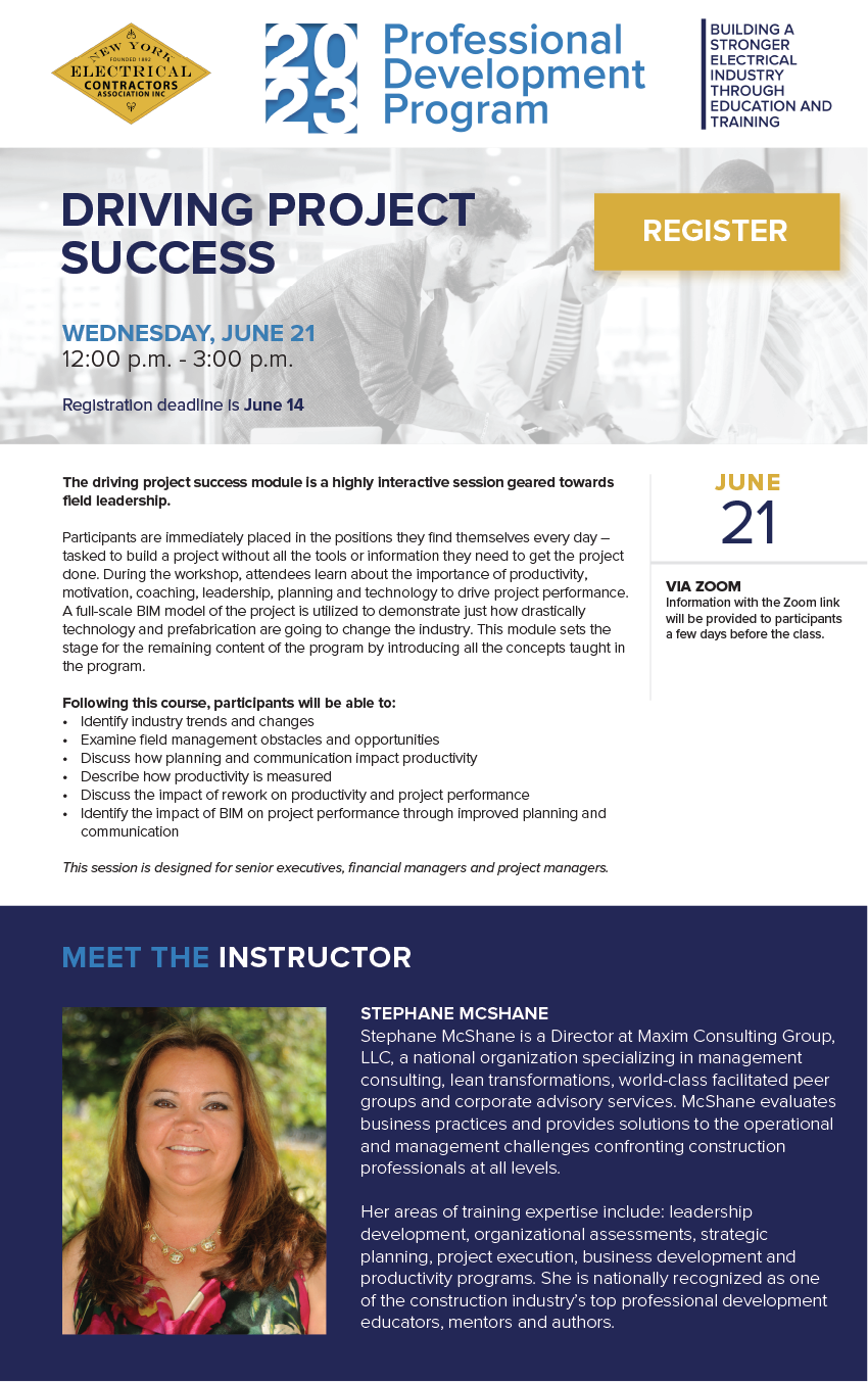 Reminder: NYECA Education: Driving Project Success | June 21, 2023 | 12 ...