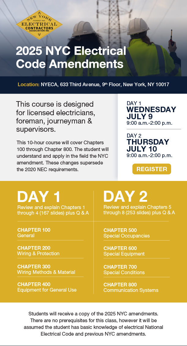 Reminder: NYECA Education: Join NYECA for an Important Code Amendments ...