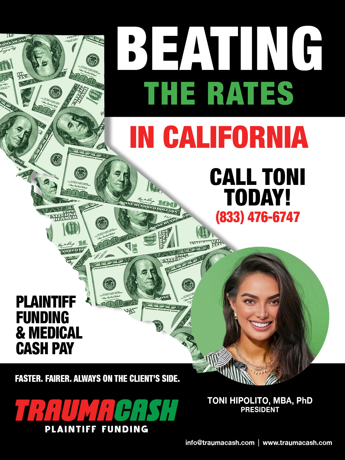 TRAUMA CASH PLAINTIFF FUNDING IS BEATING THE RATES IN CALIFORNIA!