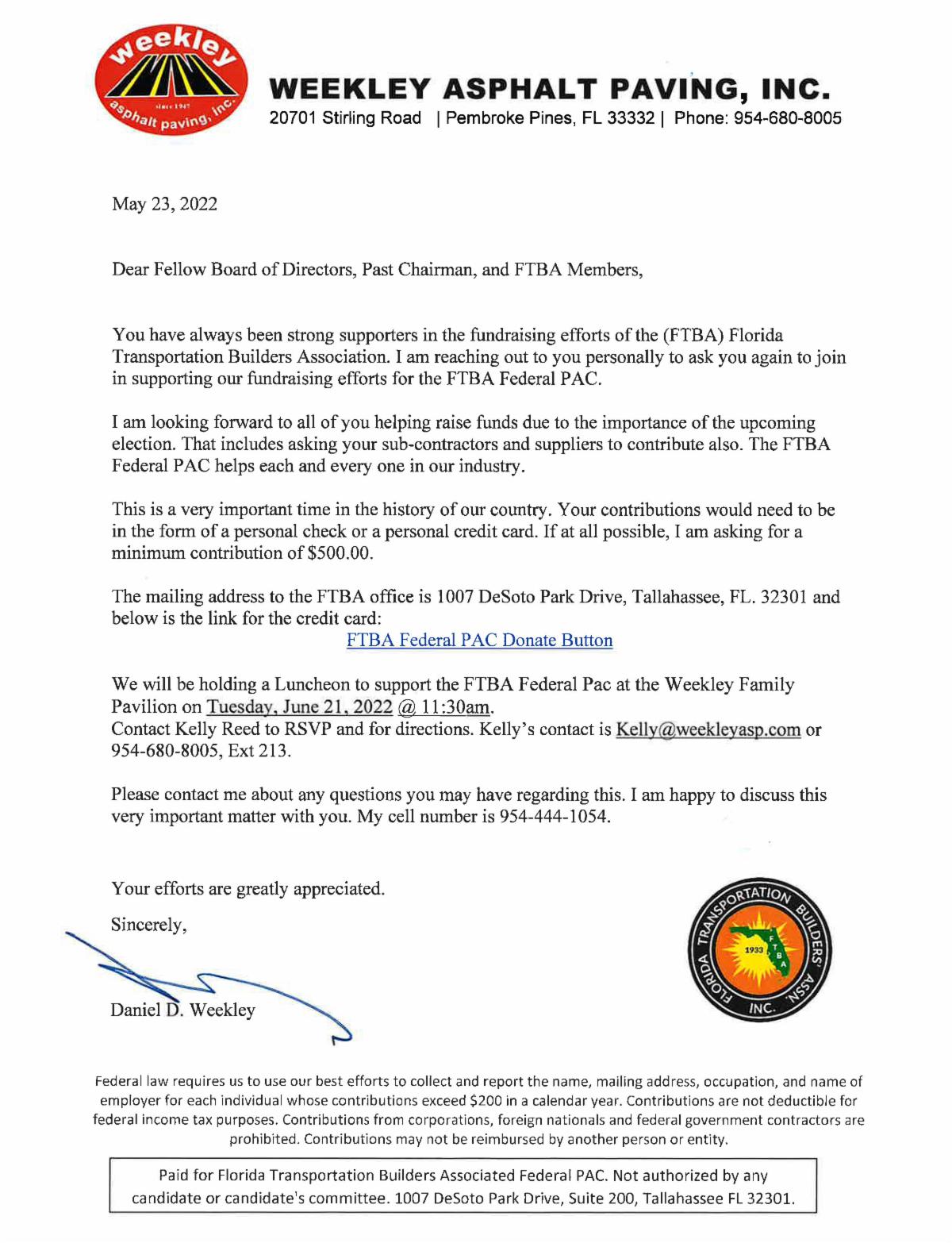 FTBA FEDERAL PAC Luncheon