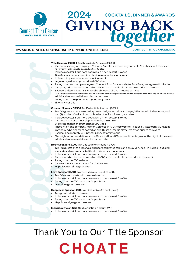 Giving Back Together: Cocktails, Dinner & Awards