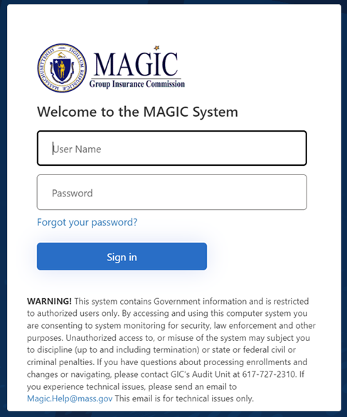 GIC MAGIC Login Process Changing
