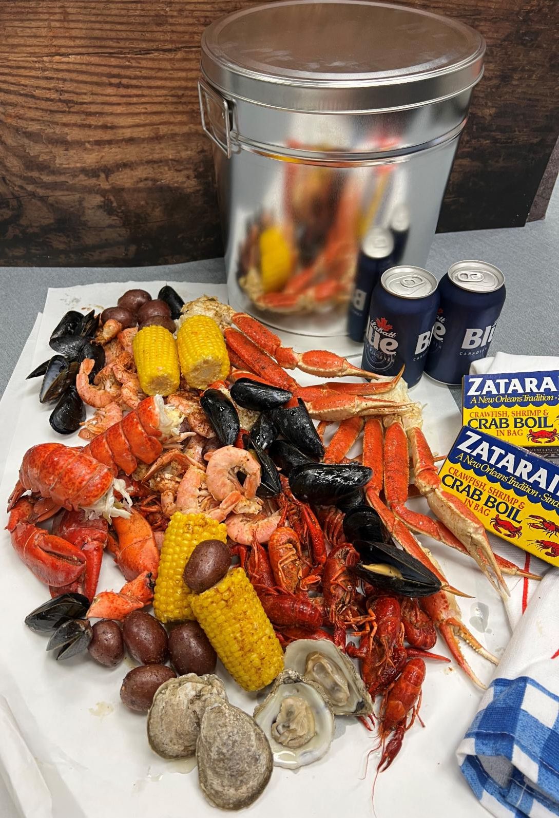 Clams- Snow Crab - Salmon Plus HOT Surf n Turf Fun