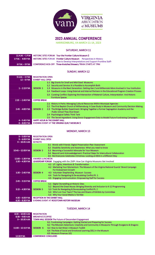 #VAM2023 Conference Information