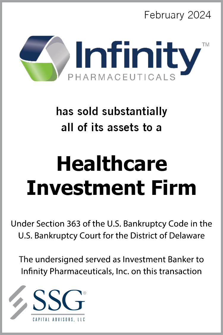 SSG Closes Infinity Pharmaceuticals, Inc. Sale Transaction