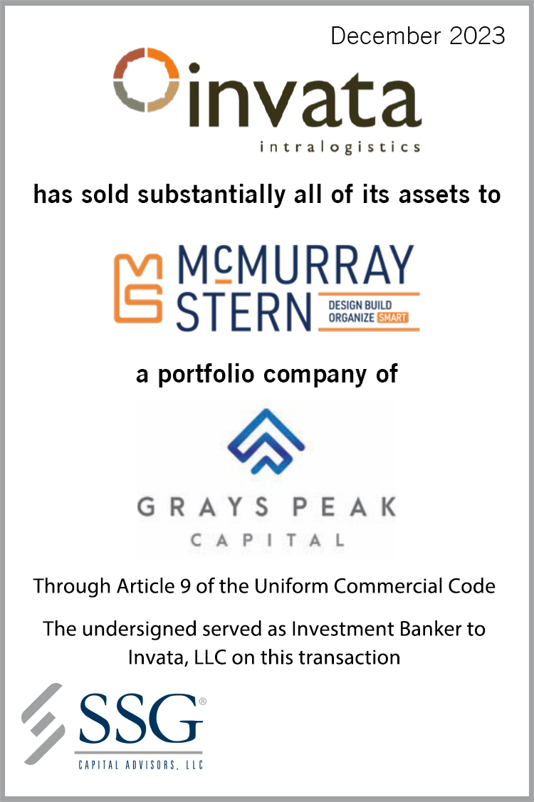 SSG Closes Invata Sale Transaction