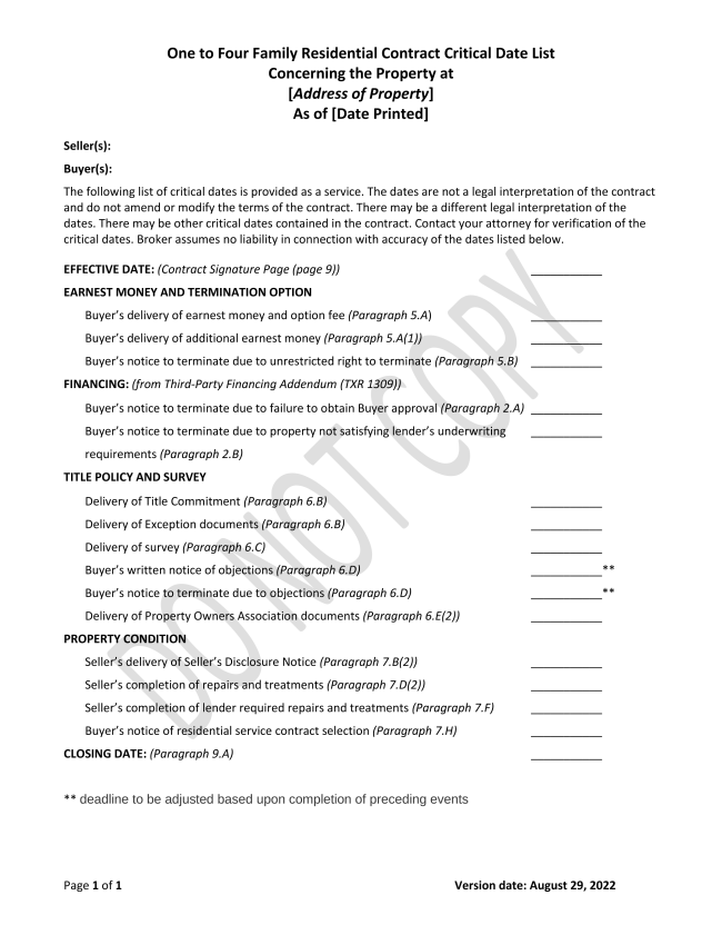 Dissecting the One to Four Family Contract