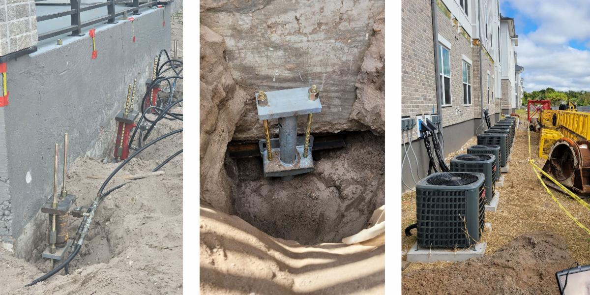LRE Completes 9-Inch Structural Lift Using Helical Piers | Clearwater, FL