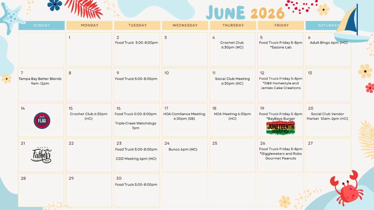 Triple Creek CDD Amenity Weekly Update - June 3rd