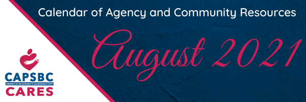 August 2021 Calendar of Agency and Community Resources update