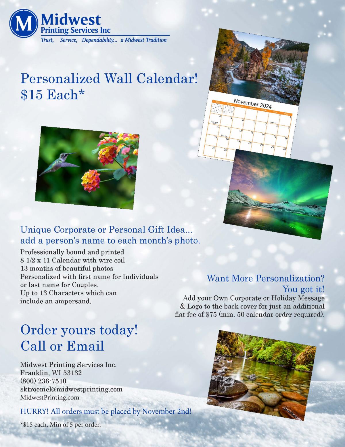 Personalized Calendars Make Great Gifts