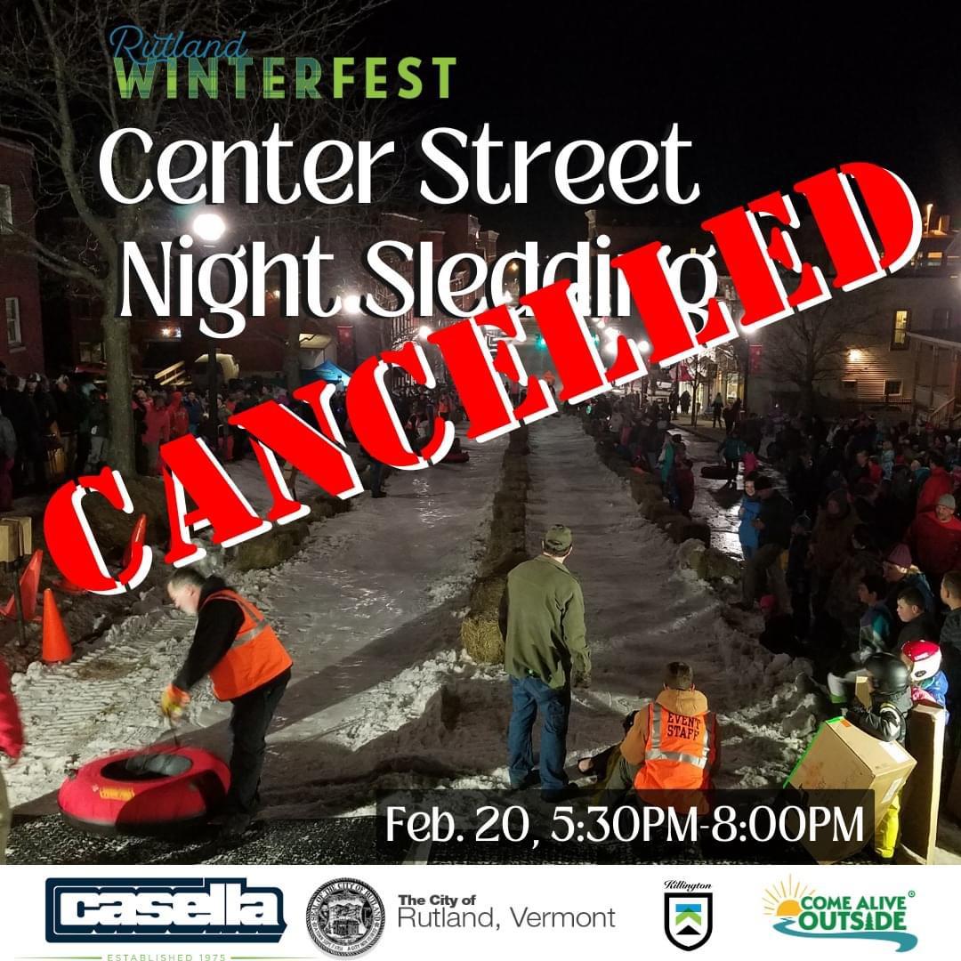 Super Bowl Squares Winners & Center Street Sledding CANCELLED