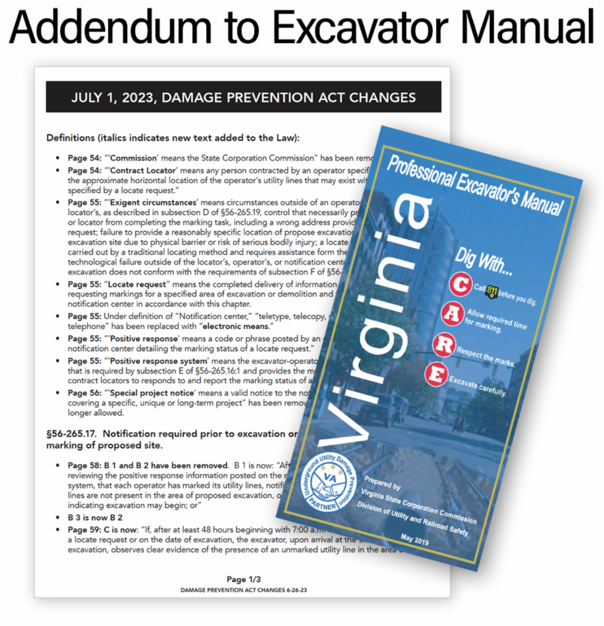 Upcoming Town Hall Meetings + Addendum to Excavator Manual Downloadable PDF