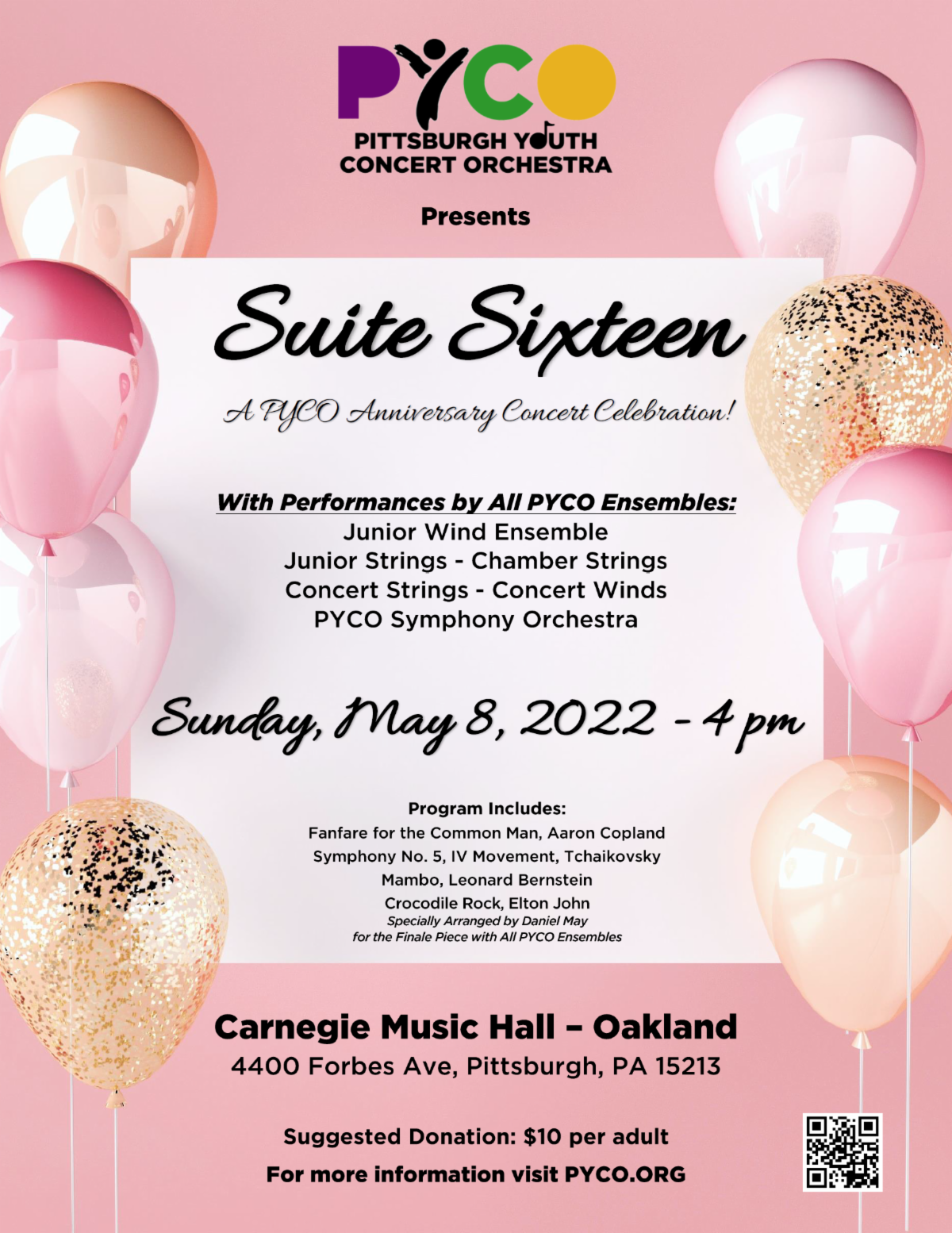 Save the Date for PYCO's "Suite Sixteen" Season Finale Concert!