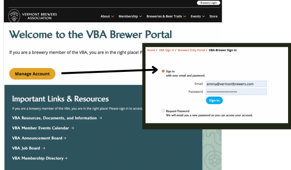 VBA Brewer Portal