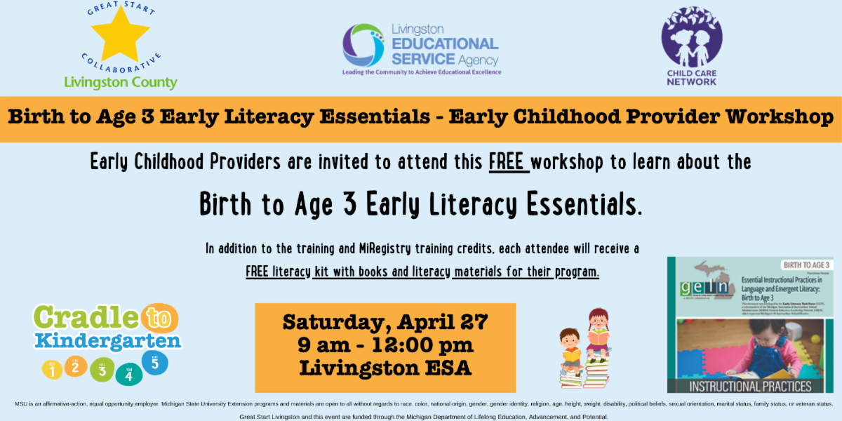 Birth to 3 Early Literacy Essentials - Early Childhood Provider Workshop