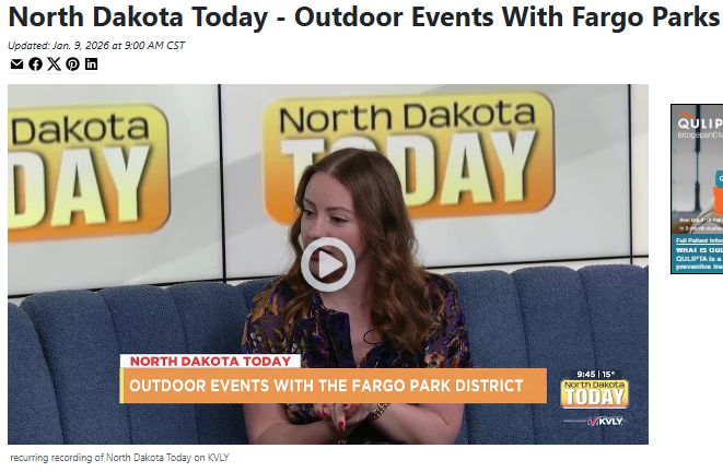 Fargo Park District - Weekly Update, January 20th
