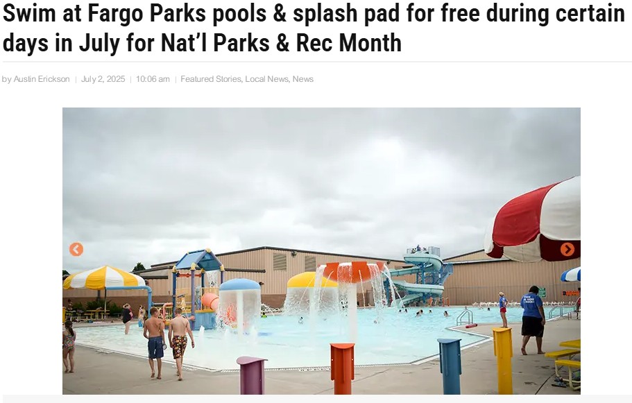 Fargo Park District - Weekly Update, July 7
