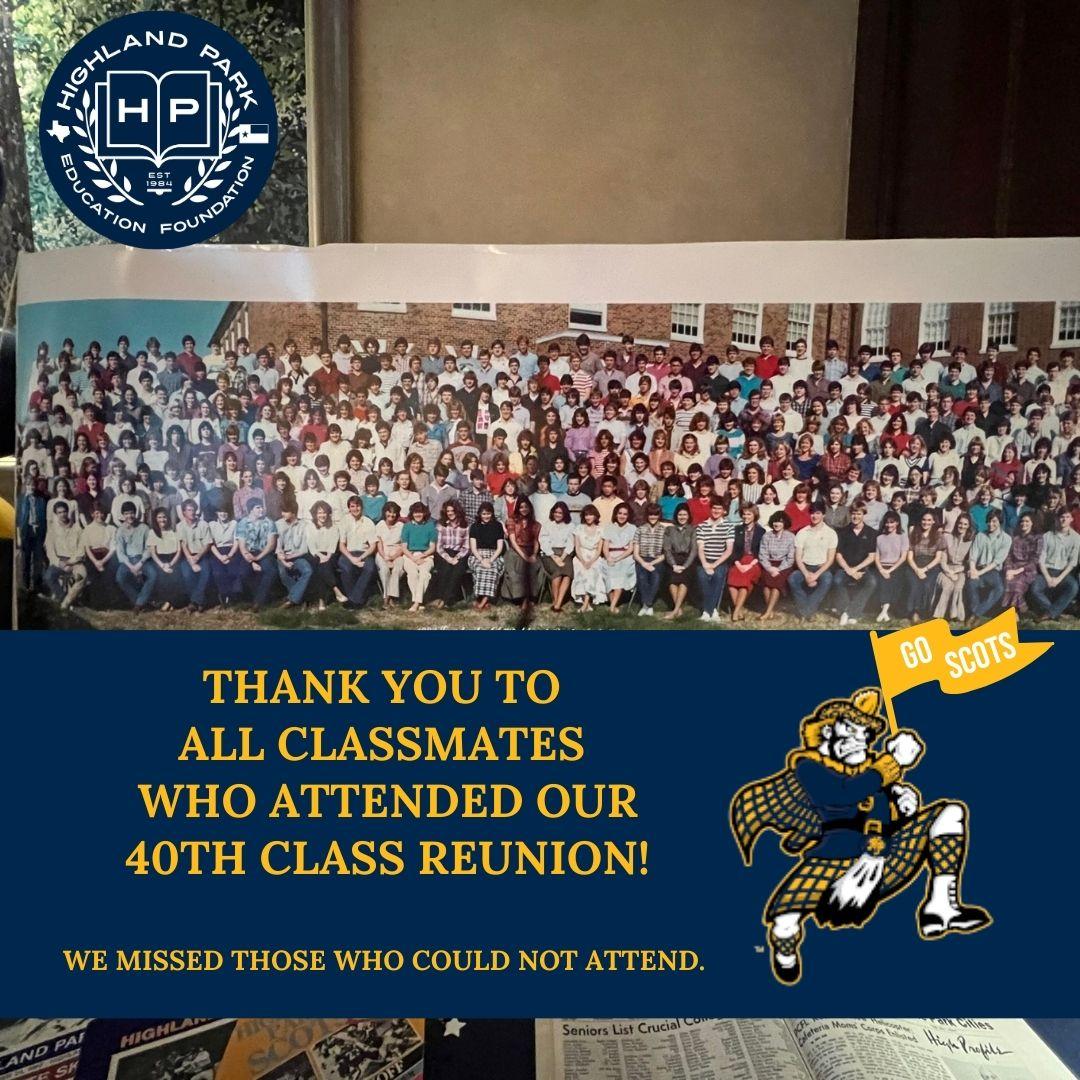 HPHS Class of 1983-40th Reunion- THANK YOU!