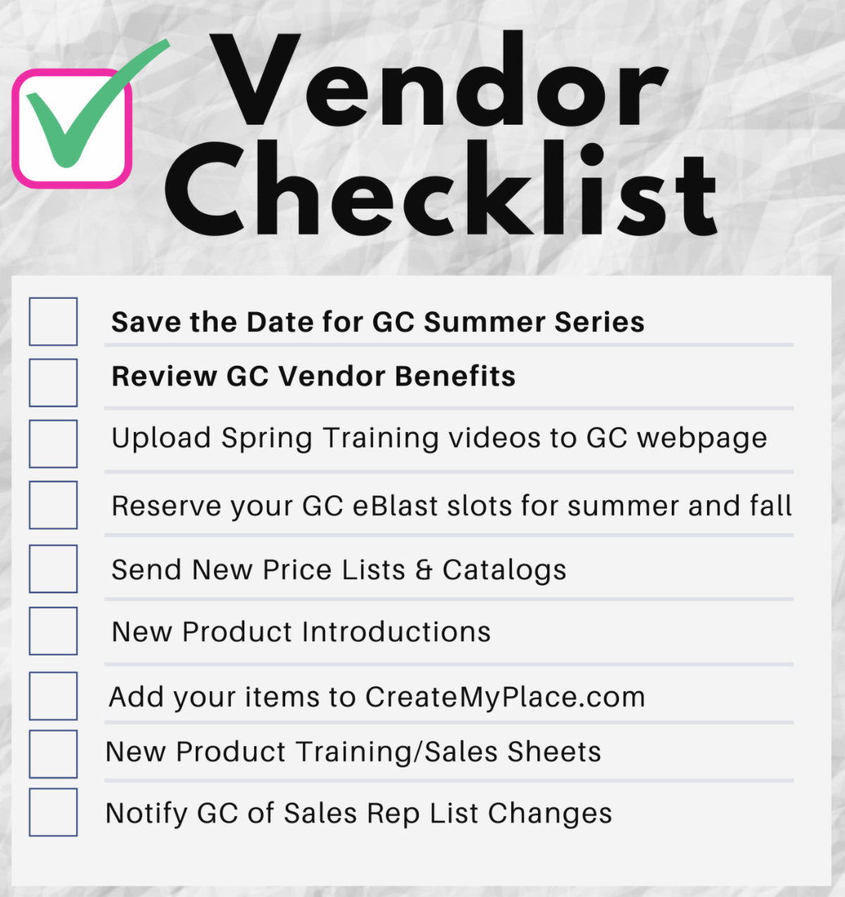 April Vendor Newsletter