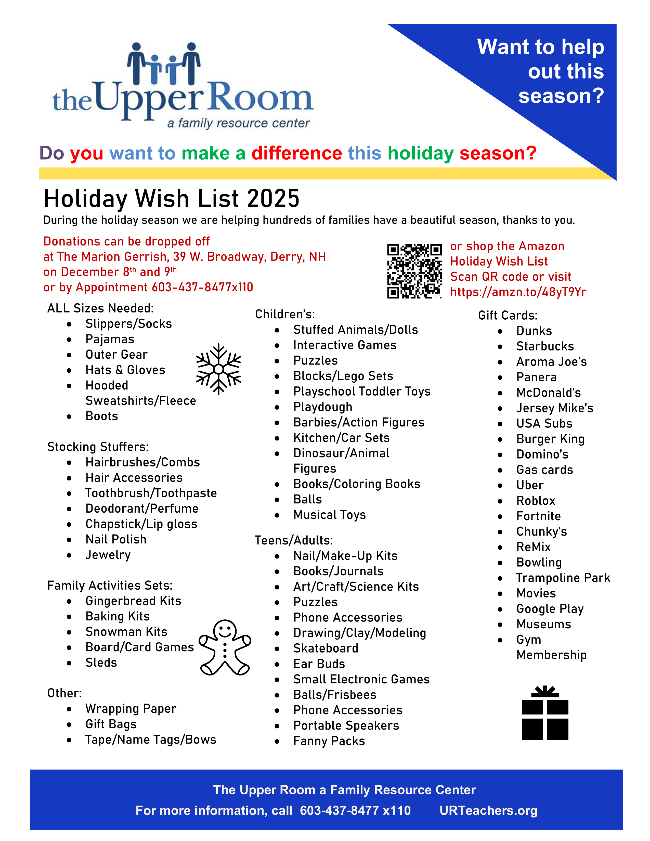 Upper Room DECEMBER 2025 Update