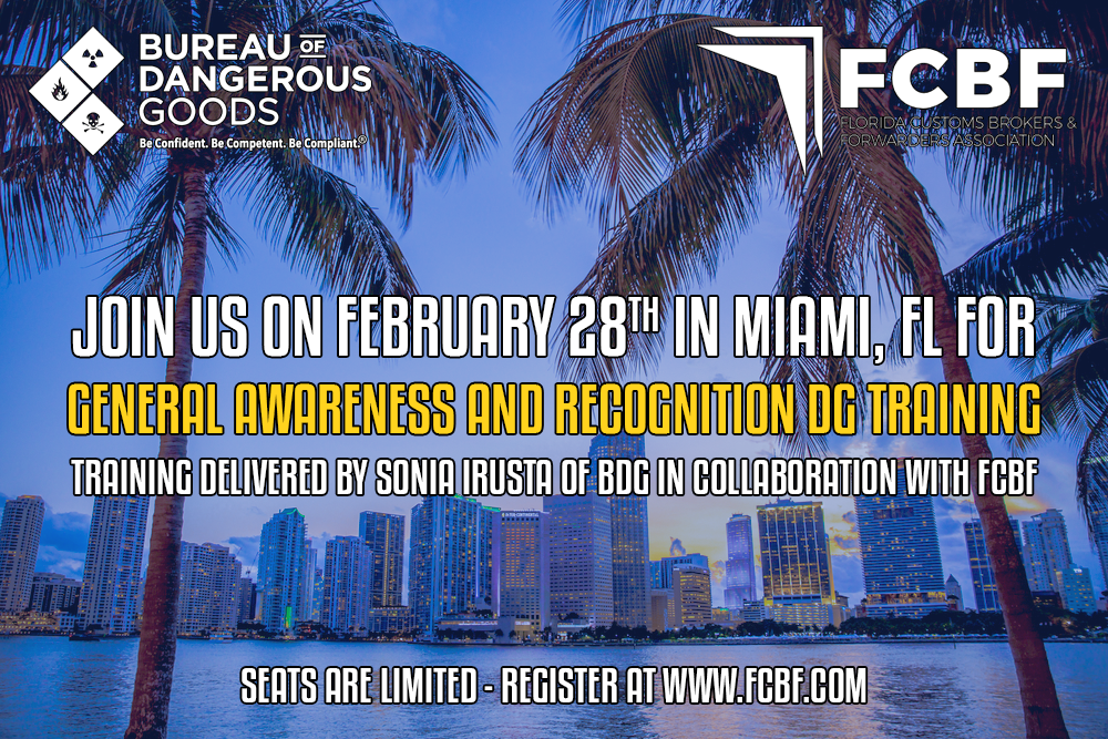 Join BDG and FCBF in Miami for General Awareness Training