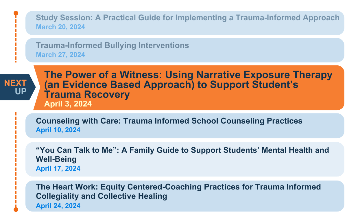 NEXT WEEK: Using Narrative Exposure Therapy to Support Students’ Trauma ...