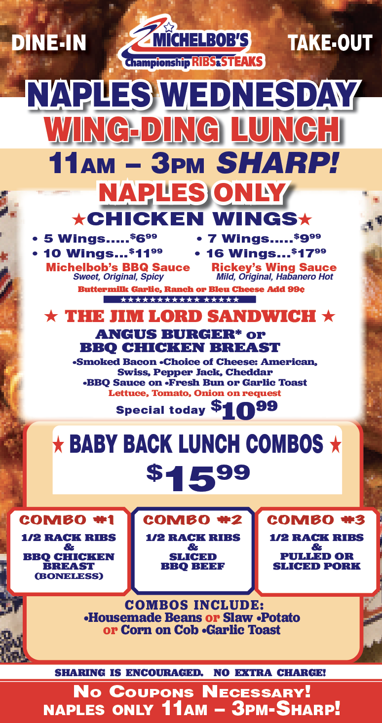 Wing-IT Wednesday. Come in for the all day special and try our jumbo ...