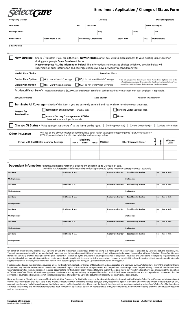 Your Calvo's SelectCare Virtual Packet Is Available To View