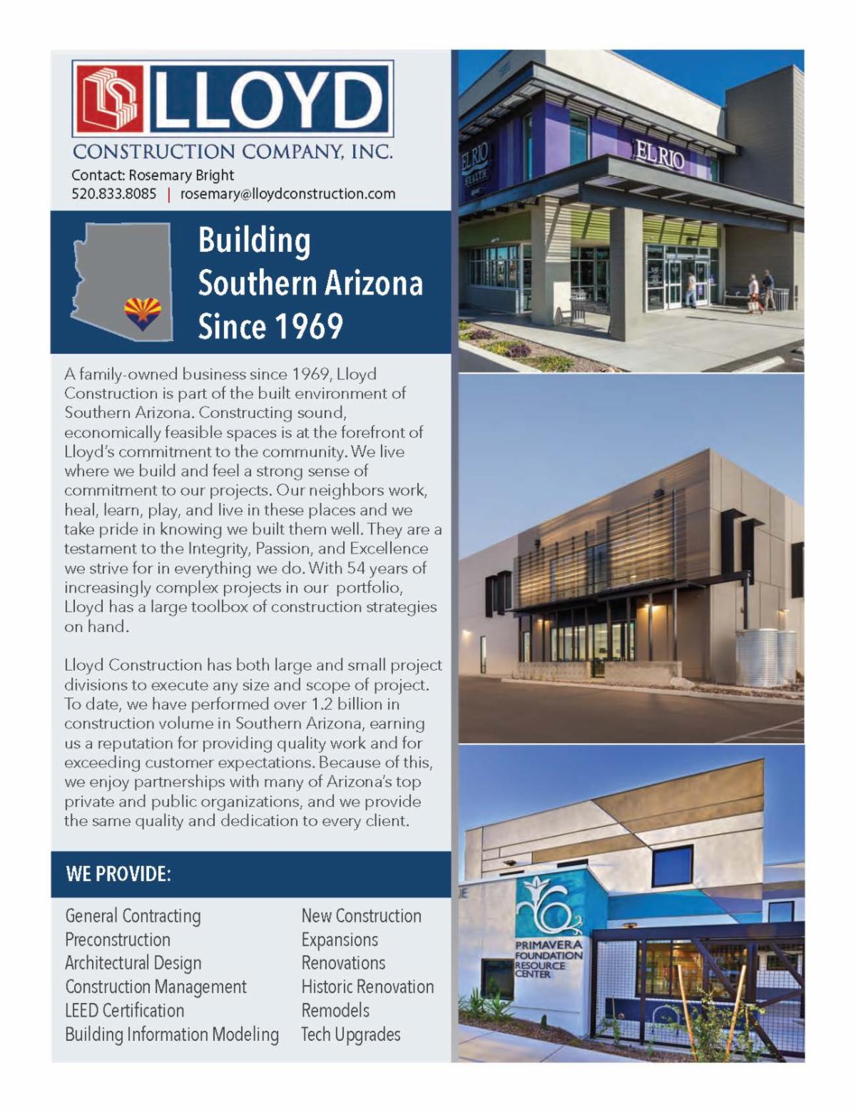 AIA Arizona Allied Member Spotlight - Lloyd Construction Company, Inc.