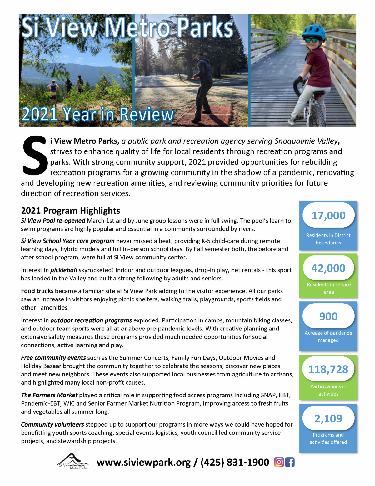 January E-News from Si View Metro Parks