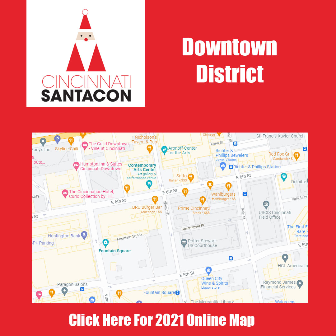 Cincinnati Santacon Official Interactive Map Schedule