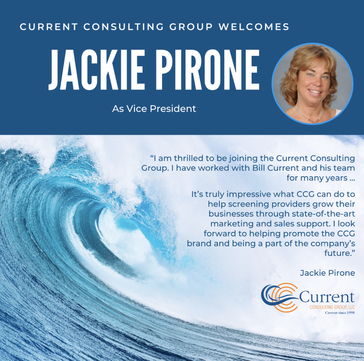 Current Consulting Group Welcomes Jackie Pirone to the Team