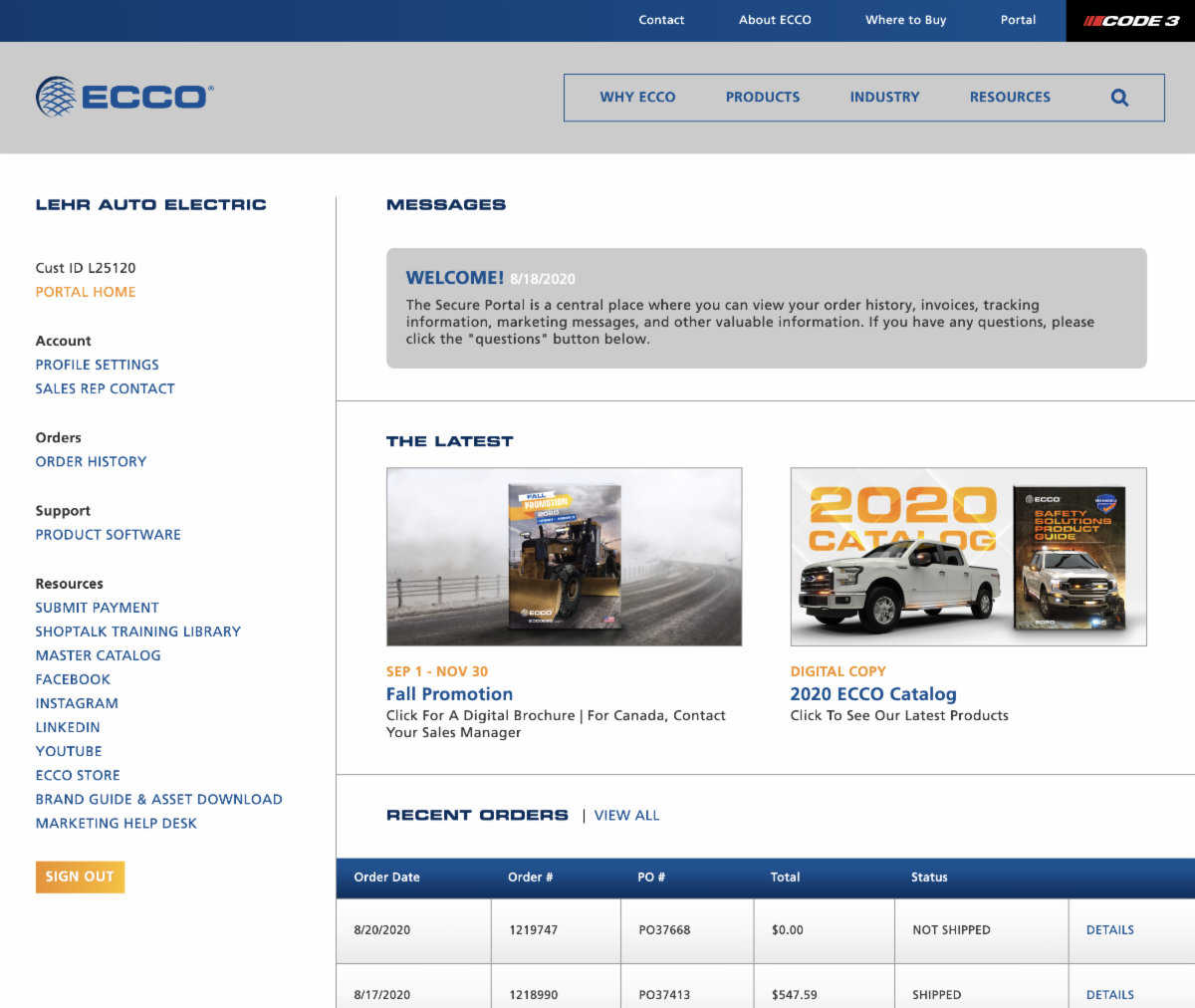 ECCO's Secure Portal Has Officially Launched