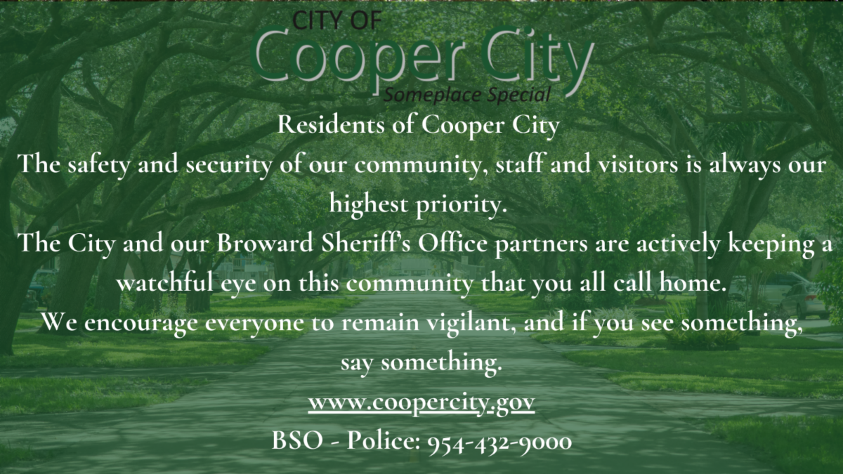 Reminder: This Week's News from Cooper City