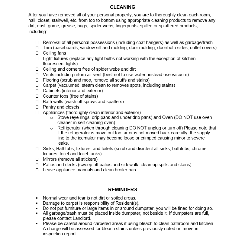 Your guide to a successful move out!!