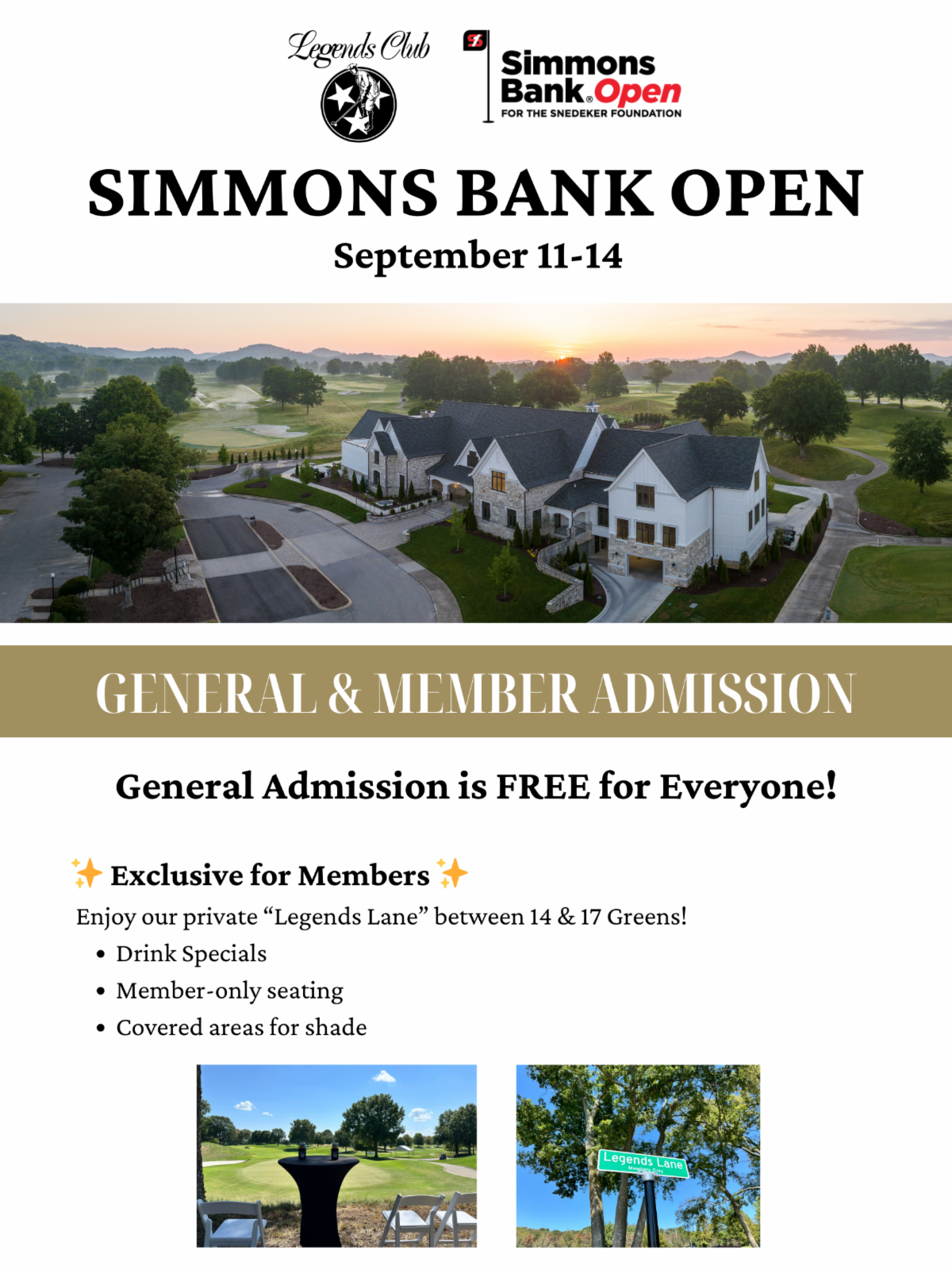 Legends Club - 2025 Simmons Bank Open Update