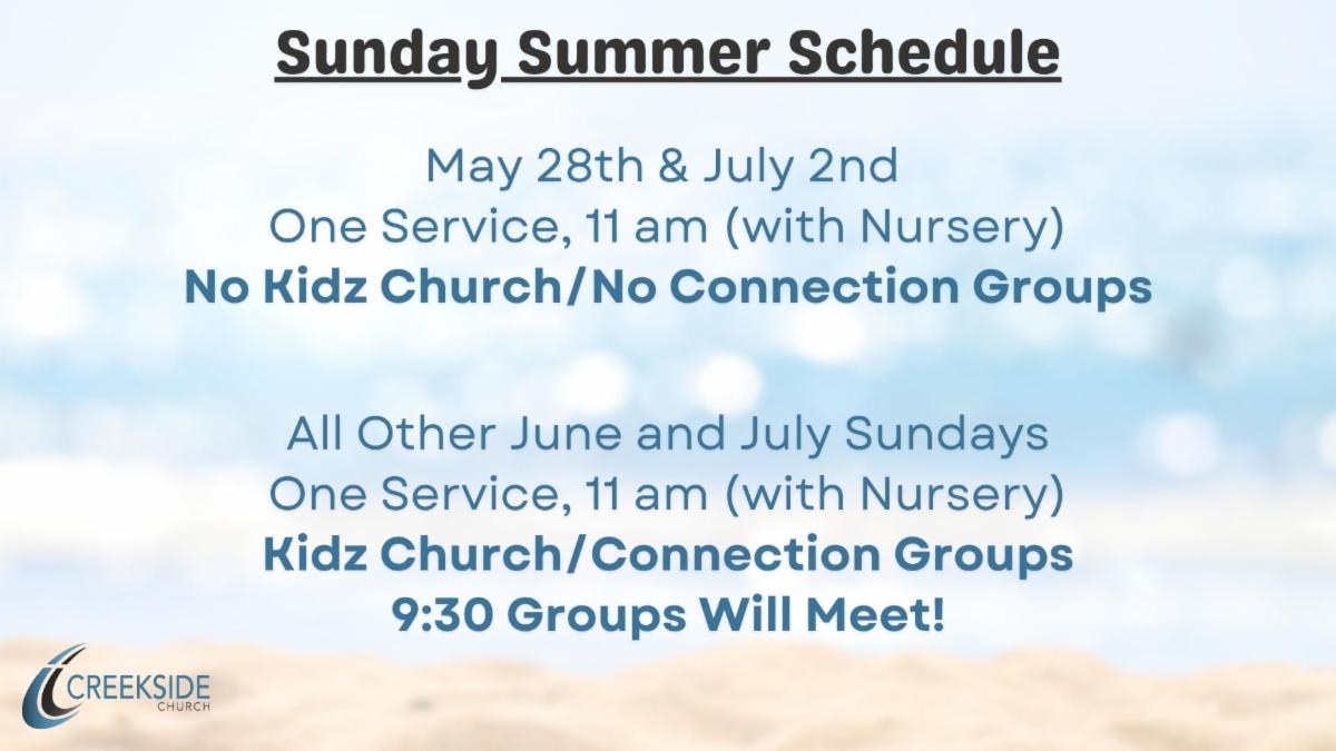 One service only this Sunday!