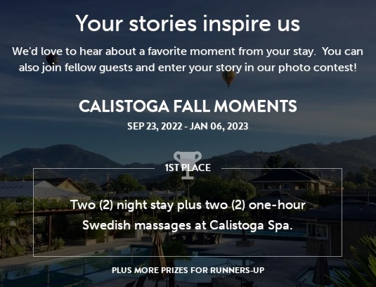 Calistoga Spa Hot Springs Fall Moments Photo Contest