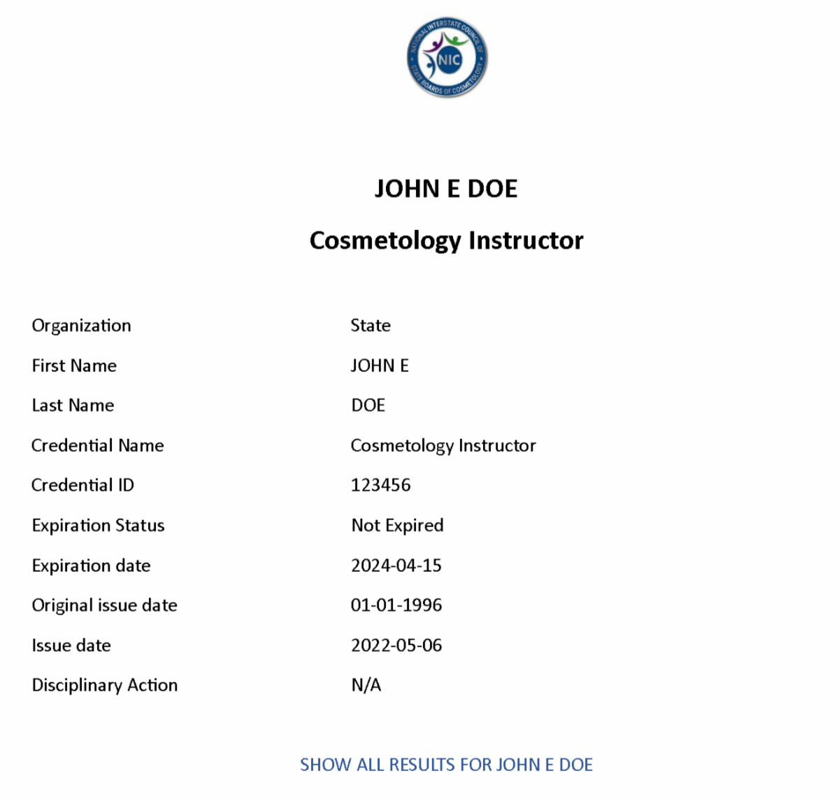 NIC National Database for Licensure Verification is Available Now!
