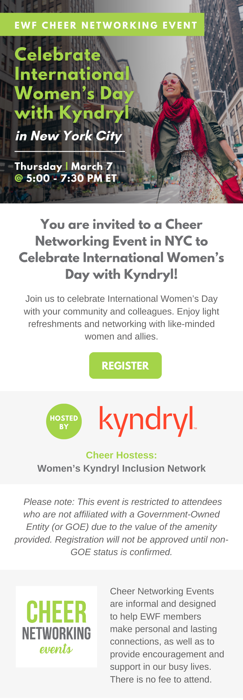 You are invited to a Cheer Networking Event in NYC! 🗽