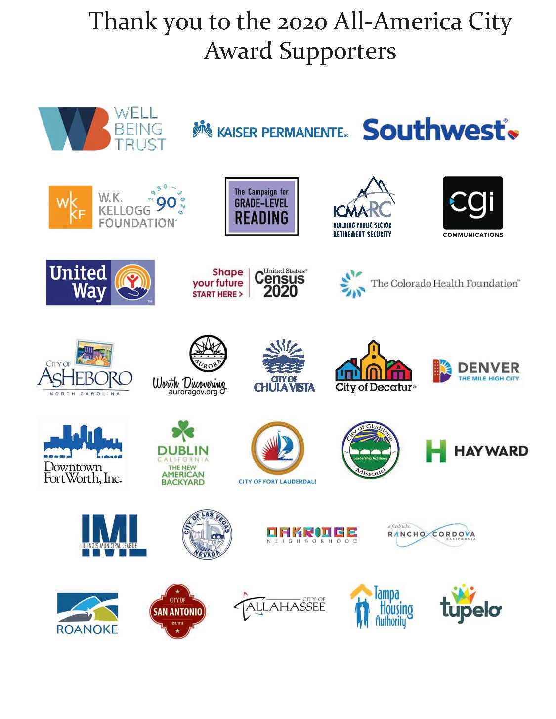 2020 All-America City Award Winners!